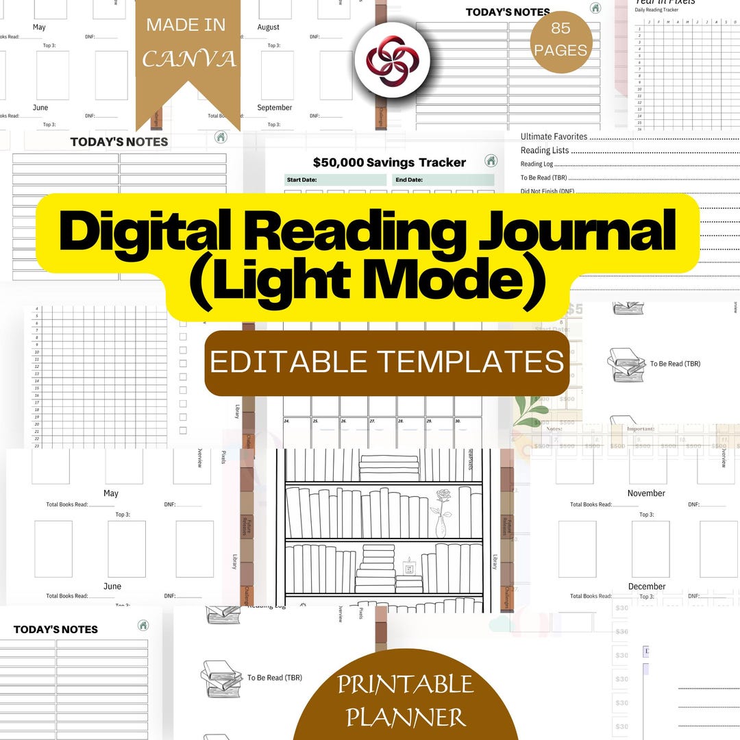 Digital Reading Journal | Reading Journal | Reading Diary | Reading ...