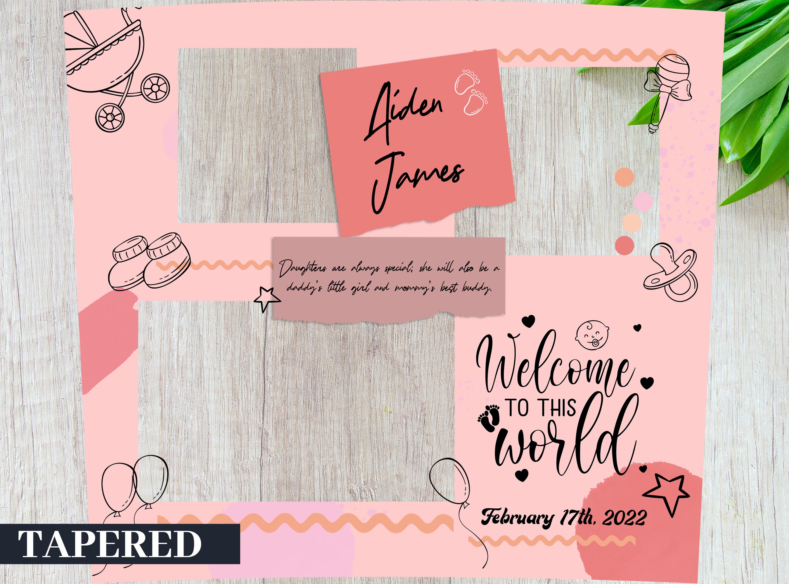 BABY BORN TEMPLATE Welcome Baby Photo Wrap Template, Downloadable ...