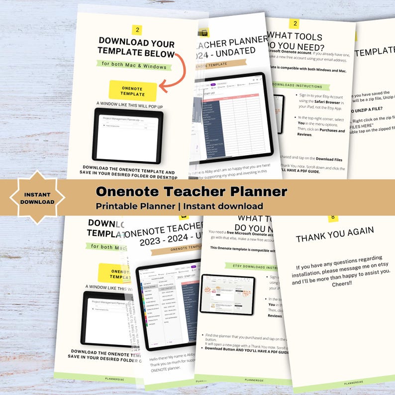 Onenote Teacher Planner | One Note Planner | Teacher Notebook | Rainbow ...