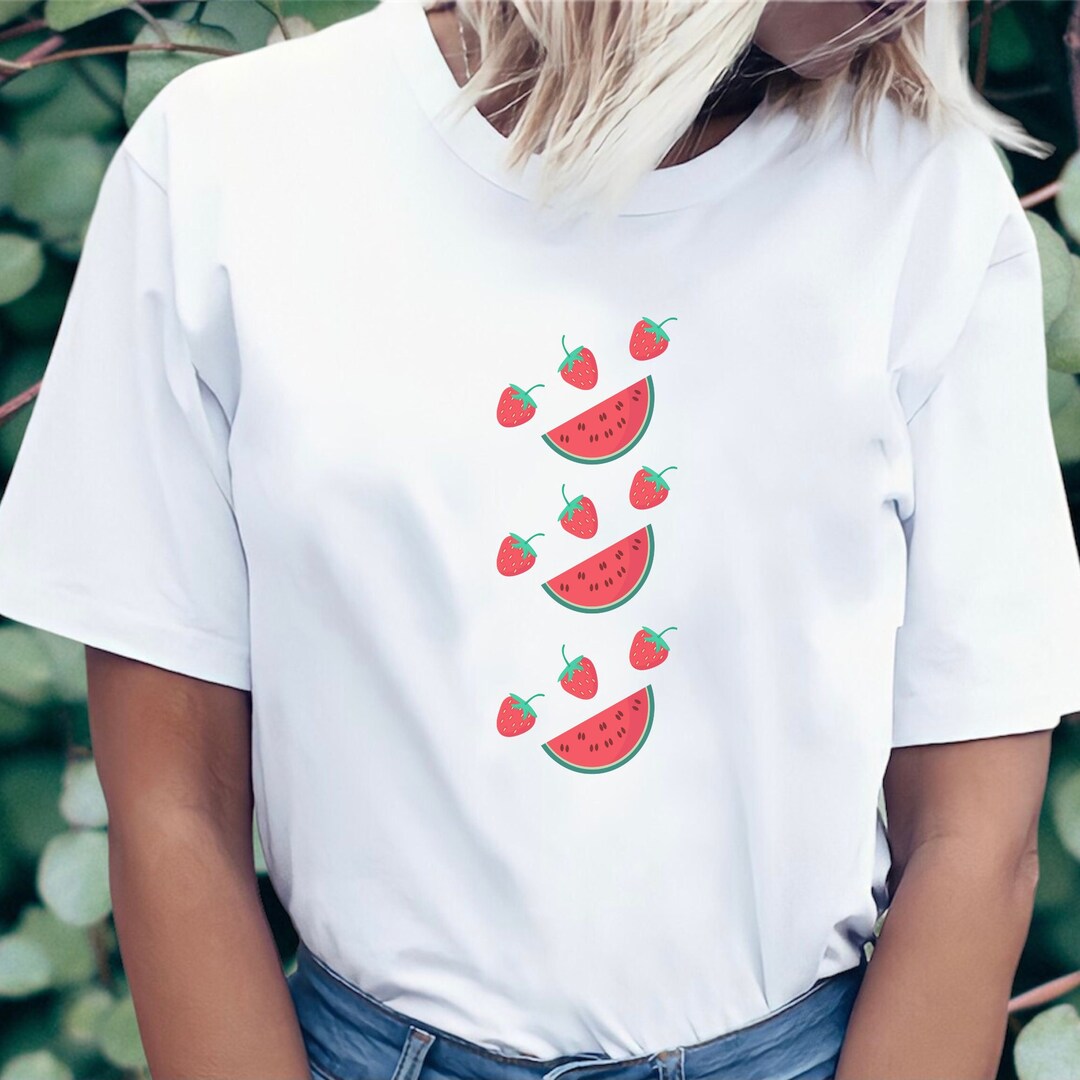 Beautiful Summer Watermelon and Strawberry T-shirt, Summer Time Fun ...