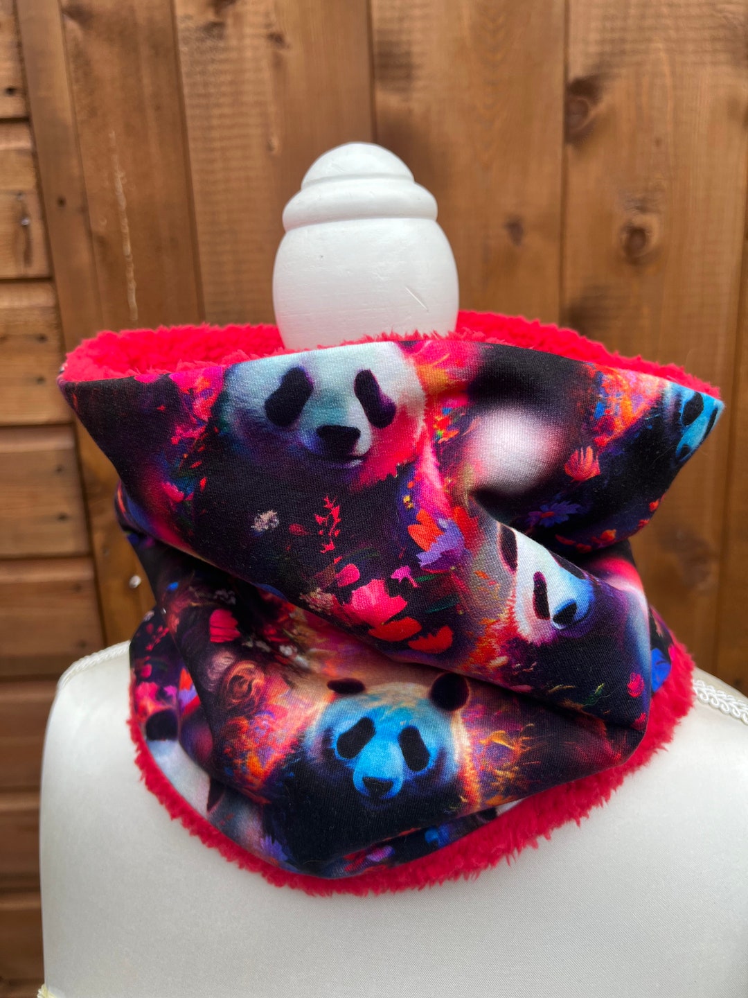 Snood Adult Size, Fleece Lined Neck Warmer, Tube ,colorfull Warm,coat ...