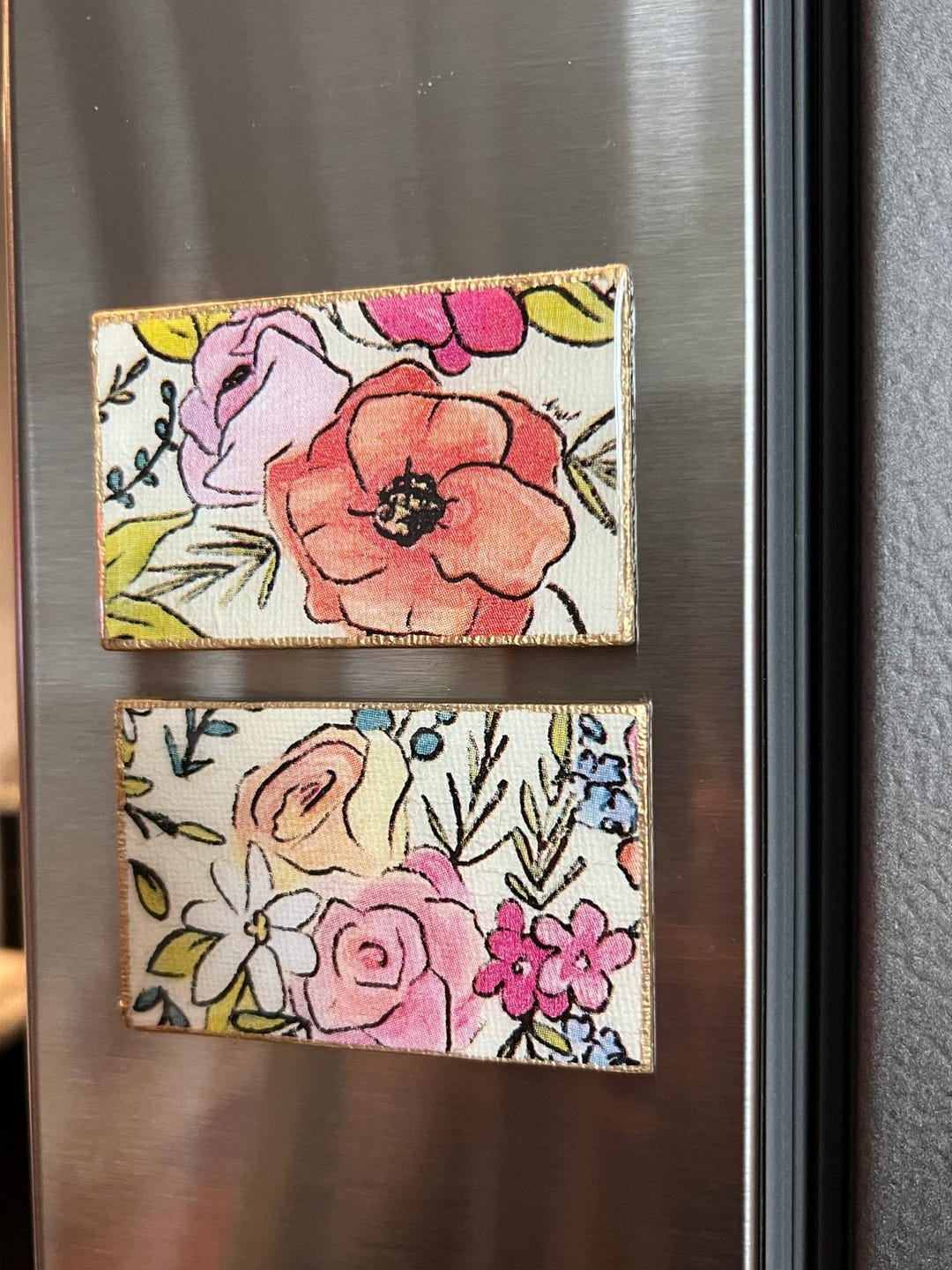 Rectangle Flower Decoupage Resin Fridge Locker Magnets Set - Etsy