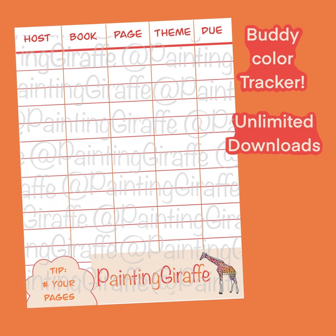 Buddy Color Tracker - PDF | Digital Download | Coloring Accessories ...