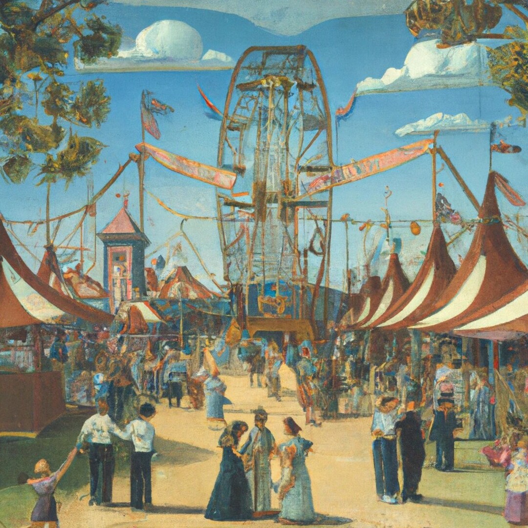 A Rustic County Fair Painting of a County Fair in the Early - Etsy