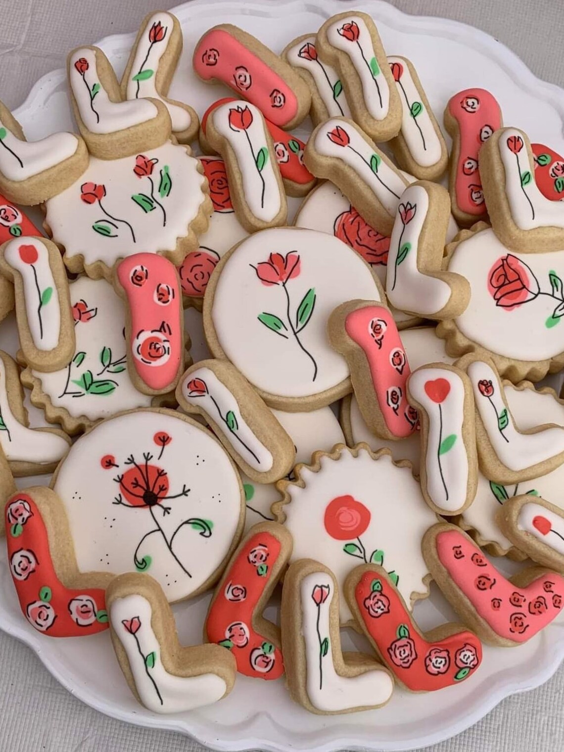 Rose Theme Sugar Cookie Set - Etsy