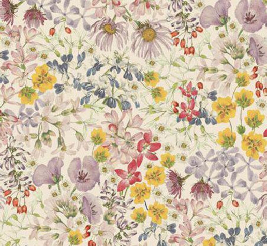Fabric Flower Mix Botanical Journal Smithsonian Marcus Quilt Cotton ...