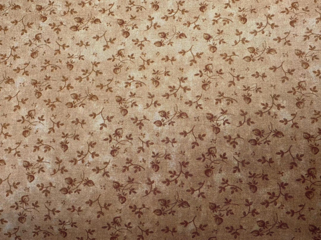 Fabric Tonal Tan Strawberry Vines Garden Inspirations Collection Kansas ...