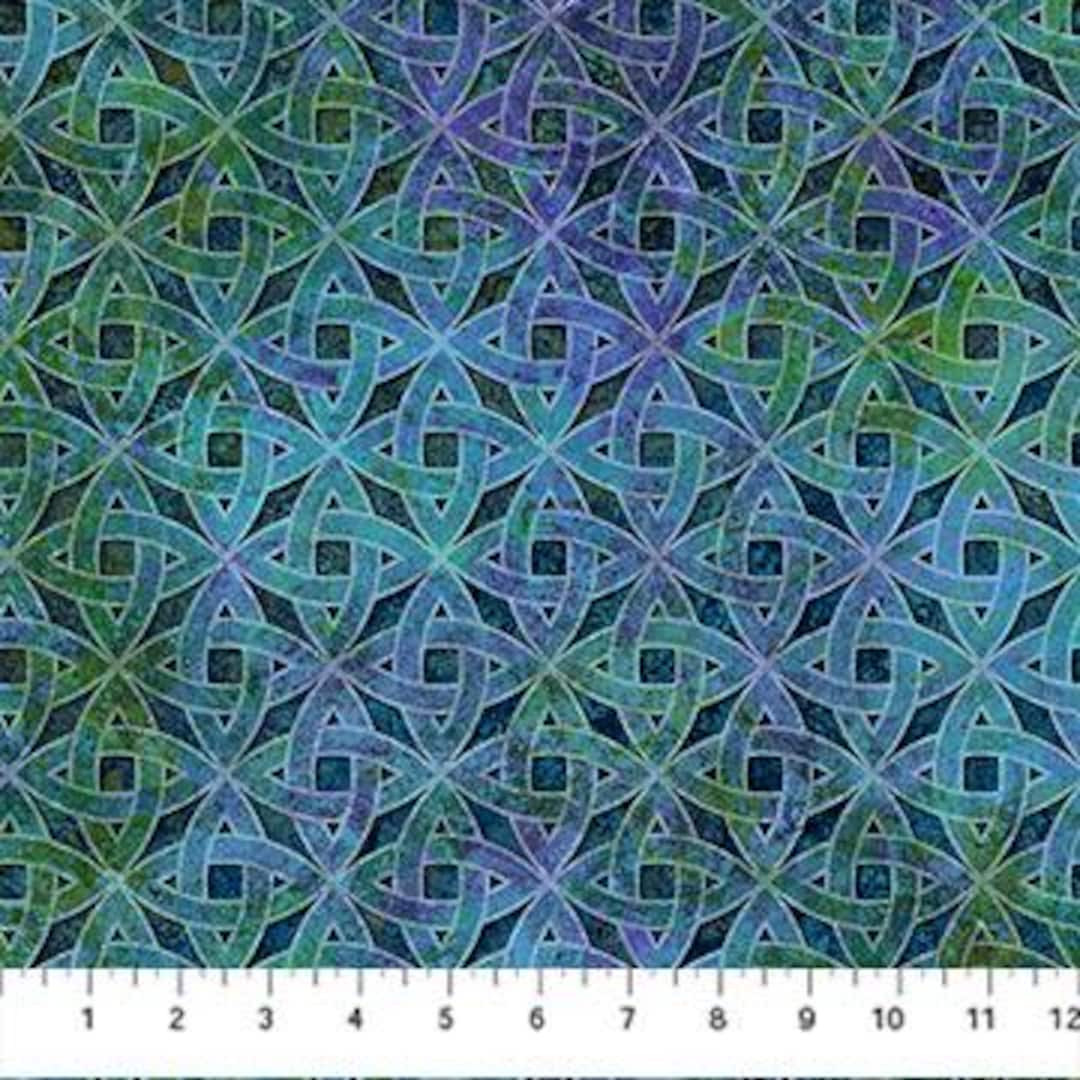 Celtic Roots Stonehenge Celtic Circles Fabric Teal Multi Northcott ...