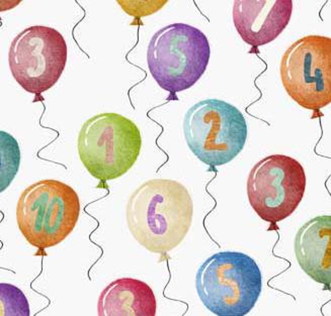 SALE Fabric Animal Alphabet Number Balloons Quilt Cotton QT Yardage ...