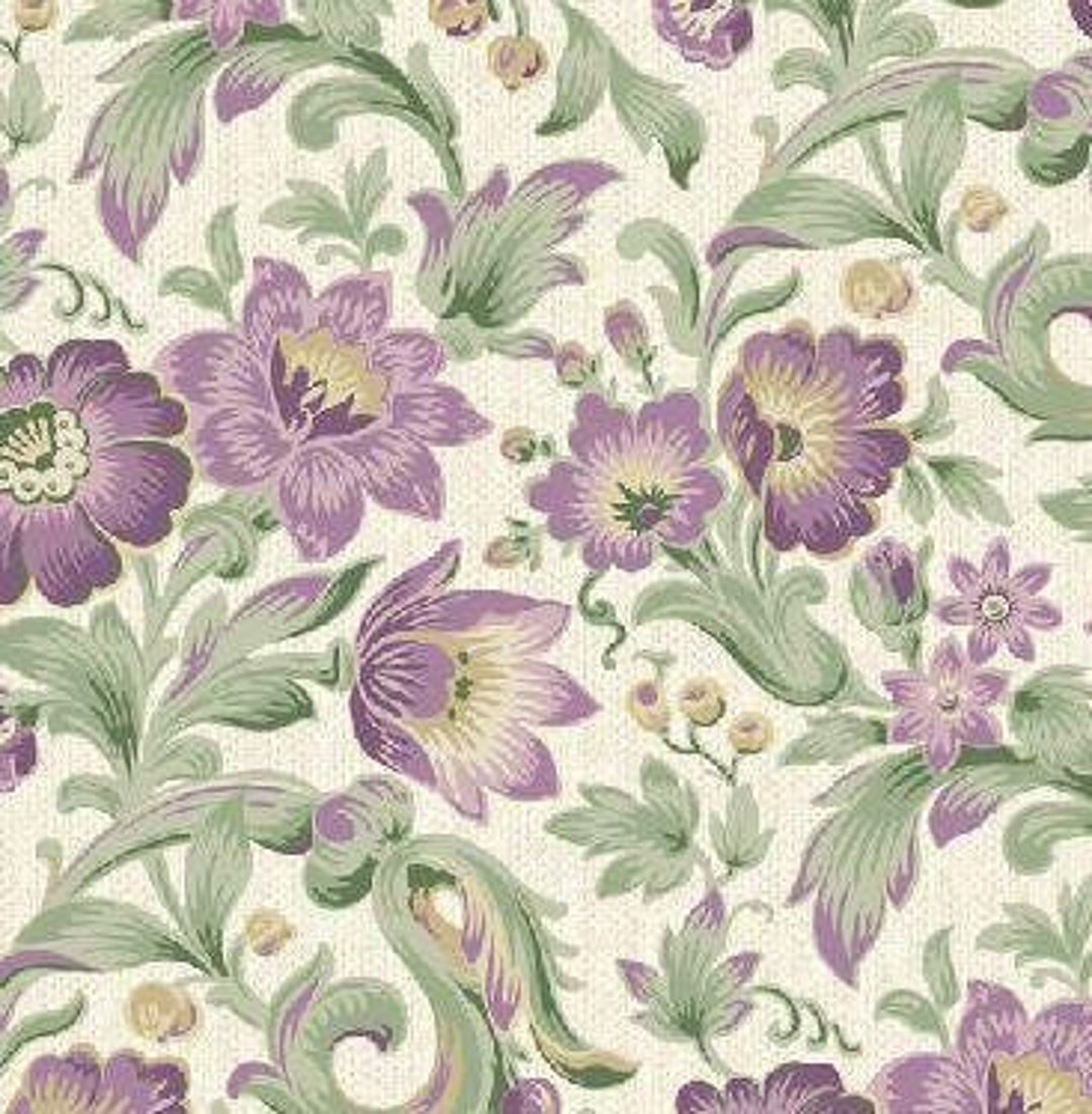 Fabric Lavender Floral Jacobean Vivienne Collection Marcus Quilt Cotton ...