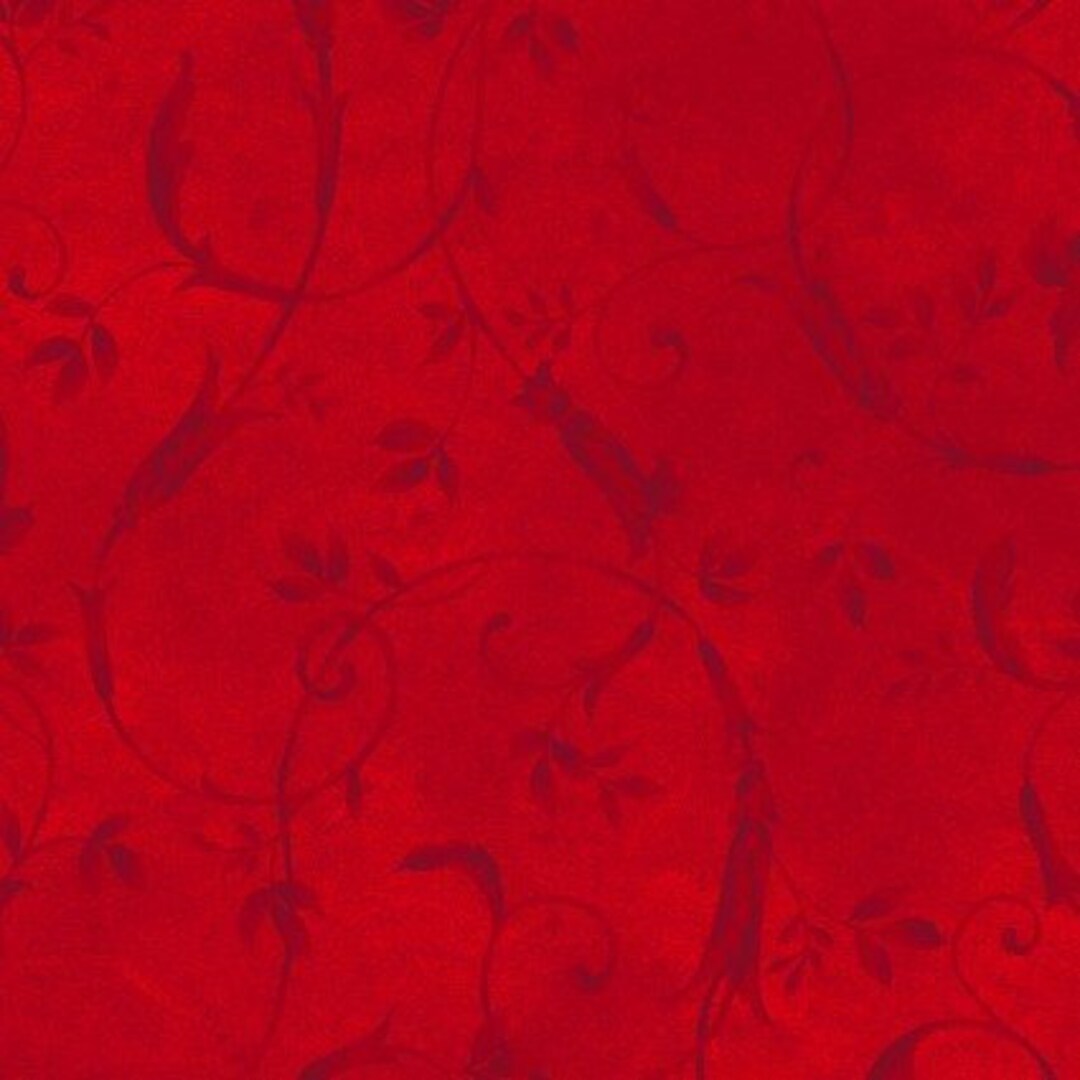 Wideback Fabric Red Bella Suede Swirl Vines 108 Inch Wide Backing ...