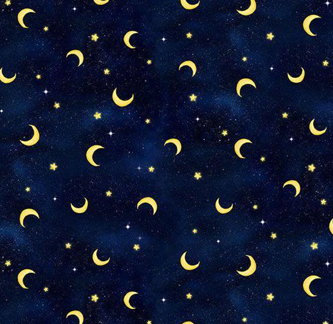 Fabric Moon and Stars on Navy Owl Always Love You Collection Timeless ...