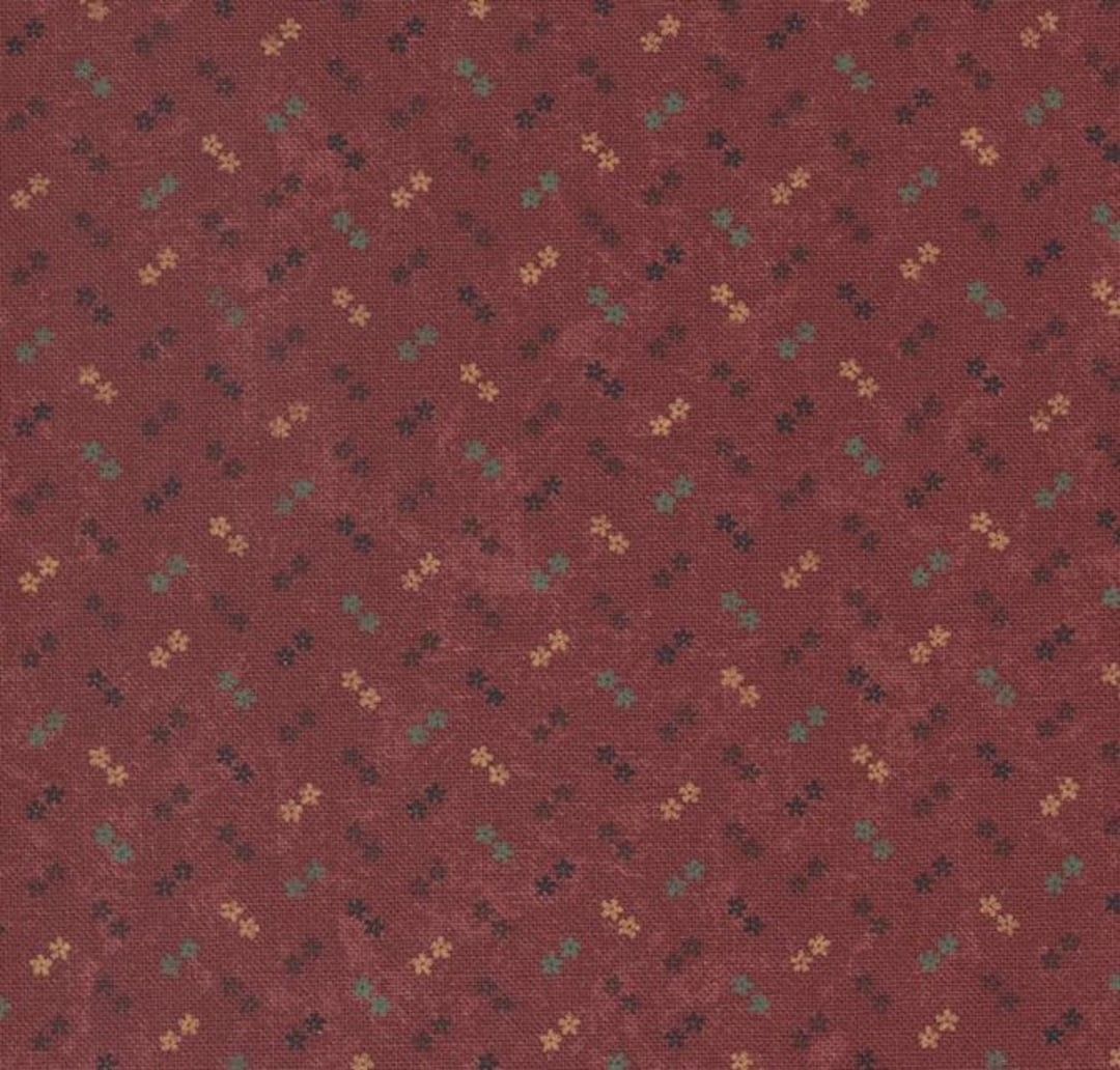 Fabric Kansas Troubles Tiny Stars Burgundy Red Maple Hill Collection Quilt Cotton Quilt Moda ...