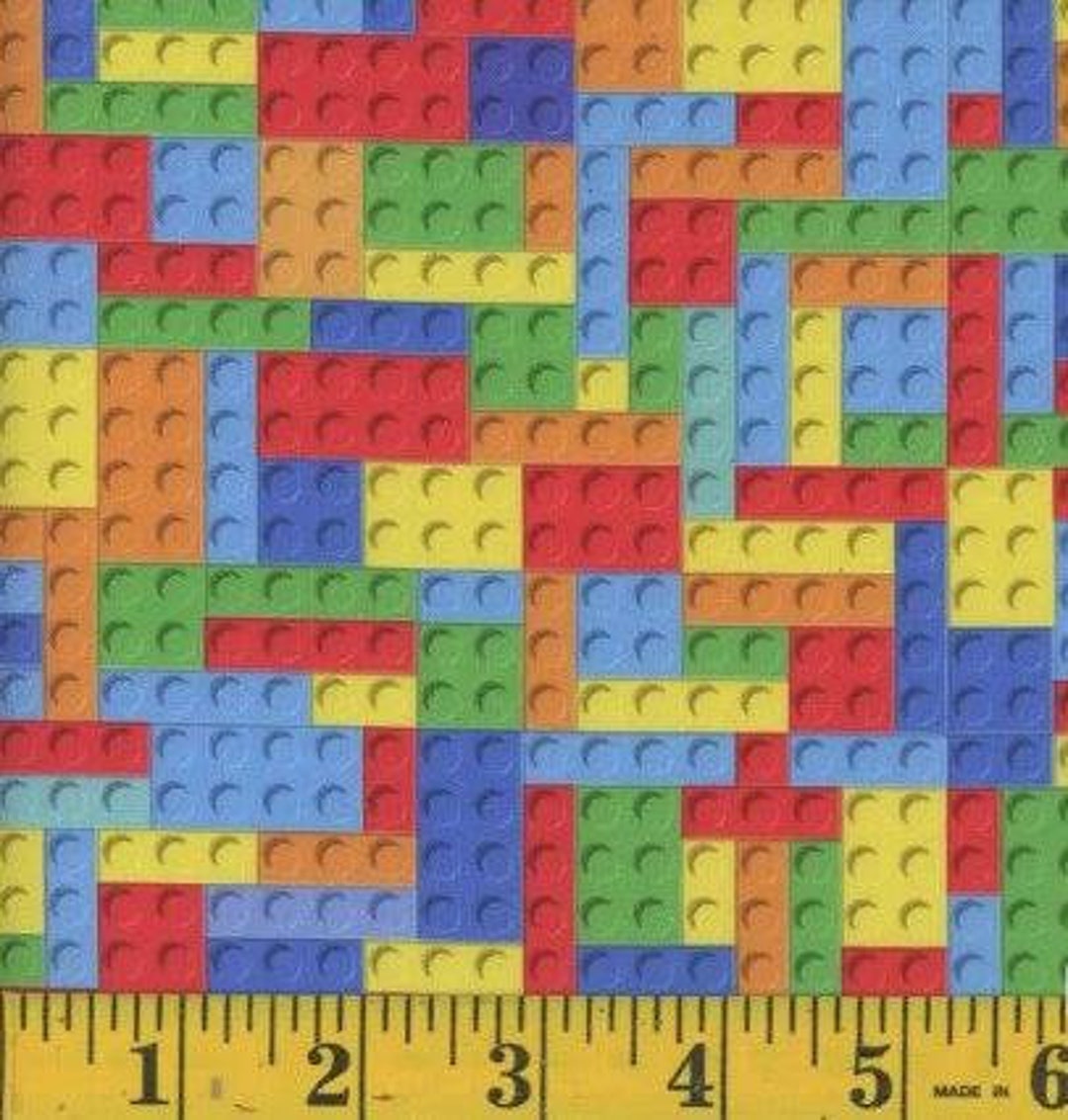 Fabric Bright Colors Building Blocks Packed Cotton Quilt - Etsy