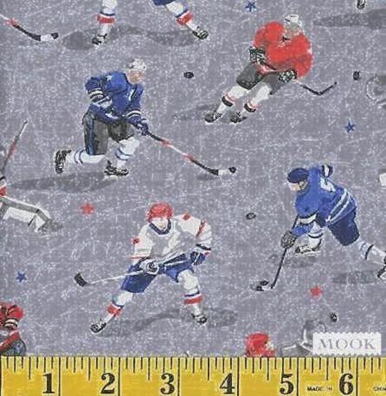 Ice Hockey Players 1 Yd Fabric Grey Crackle Quilt Cotton - Etsy