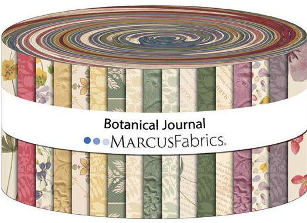 Jelly Roll 40 2.5 X 44 Inch Inch Strips Cotton Quilt Fabric Botanical Journal Smithsonian Marcus ...