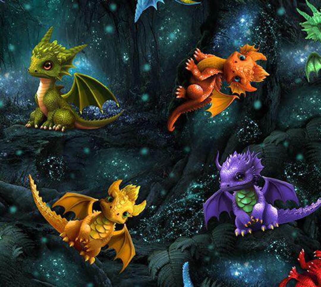 Baby Dragons Fabric Timeless Treasures Quilt Cotton 3087 - Etsy