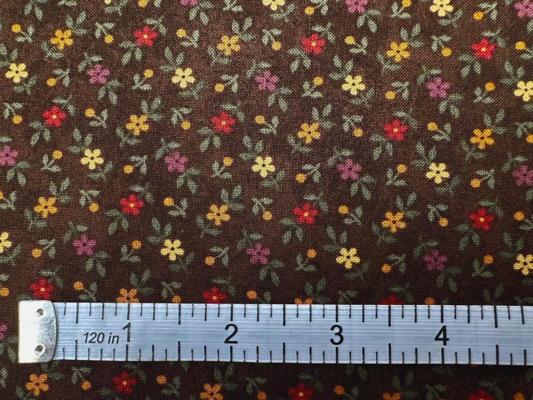 Colored Calico Flowers Fabric Brown Kansas Troubles Moda Quilt Cotton ...