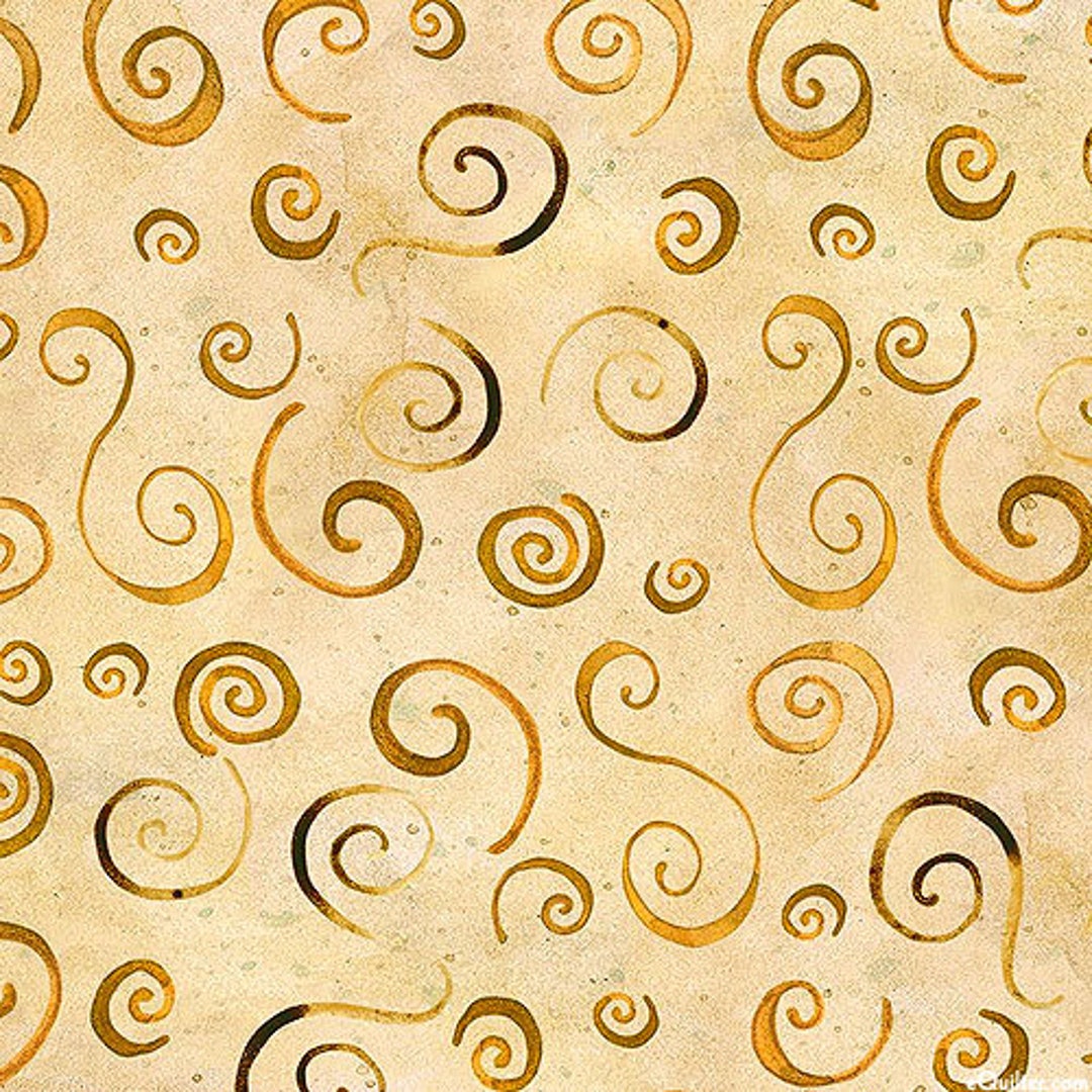SALE! Fabric Coffee Deja Brew Cafe Au Lait Tan Swirls Cotton Quilt ...