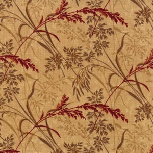 Fabric Tall Grass on Tan Cattails & Clover Collection Kansas Troubles ...