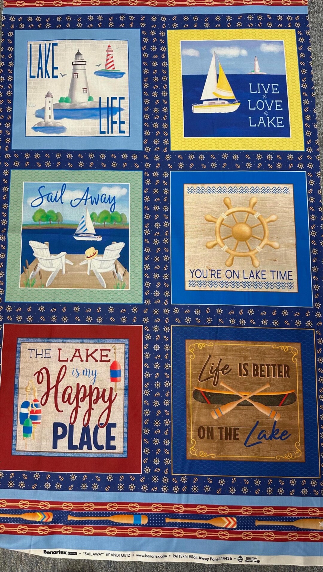 Lake Life 24" Panel Fabric Benartex Quilt Cotton 14436-56 - Etsy
