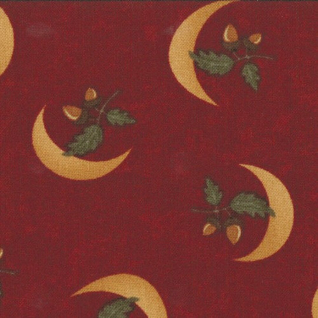Fabric Harvest Moon Collection Kansas Troubles Moons on Red Quilt ...
