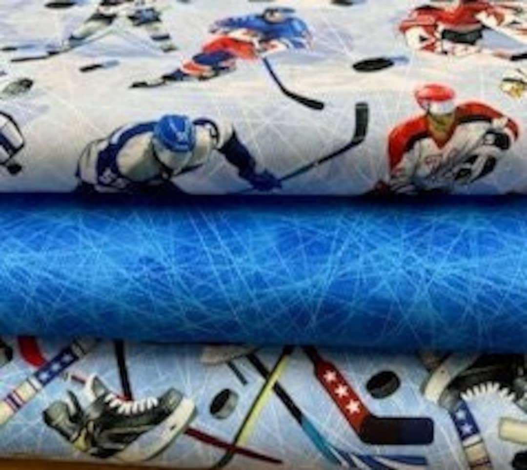 3 Bolts Power Play Ice Hockey Quilt Fabric - Etsy