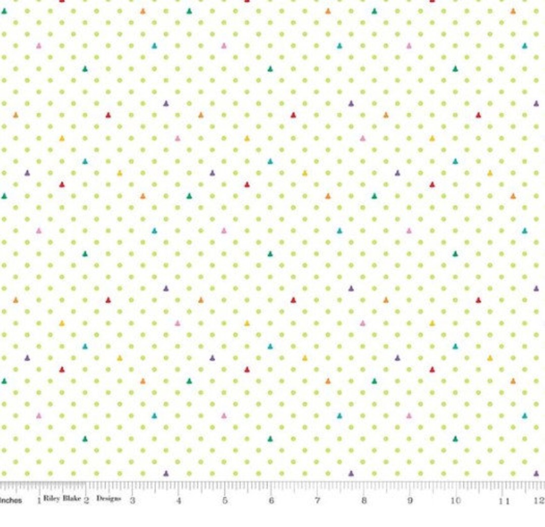 Fabric Crayola Licensed Colors of Kindness Green Multi Color Dots ...