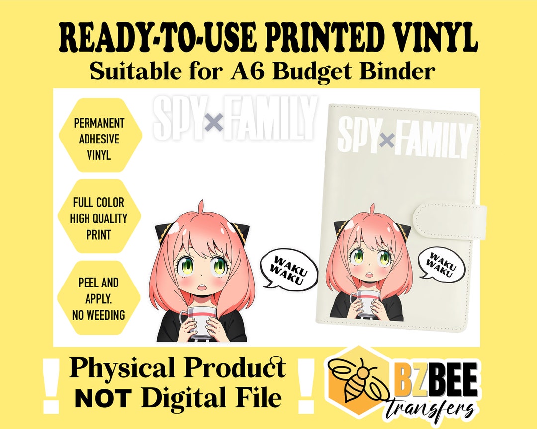 UVDTF Kawaii Cute Anime Transfers/wrap for A6 Budget Binders, Ready to ...