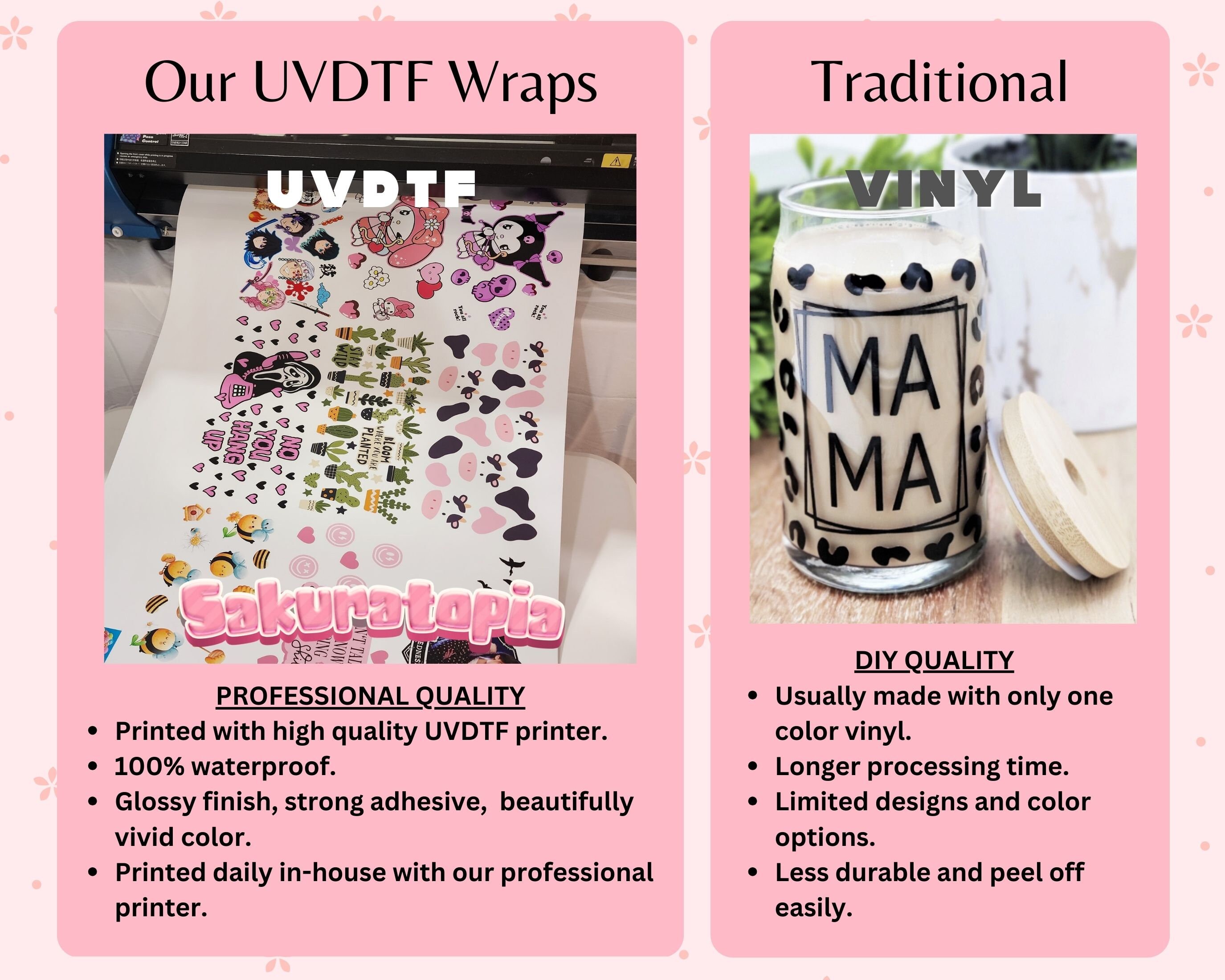 UVDTF Anime Cup Wrap, Ready to Use Glass Cup UVDTF Transfers for Glass ...