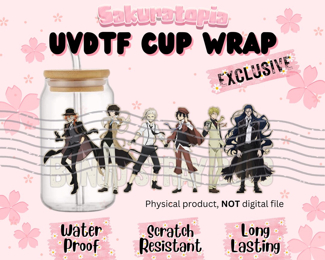 UVDTF Anime Cup Wrap, Ready to Use Glass Cup UVDTF Transfers for Glass ...