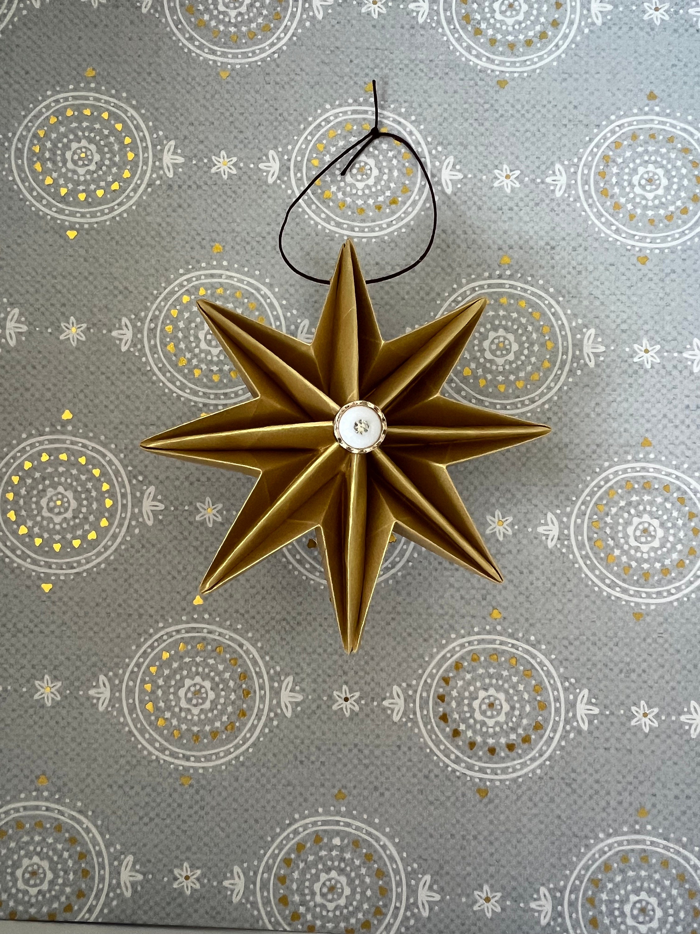 Origami Star Ornament With Rhinestone Buttons for Decorations and All ...