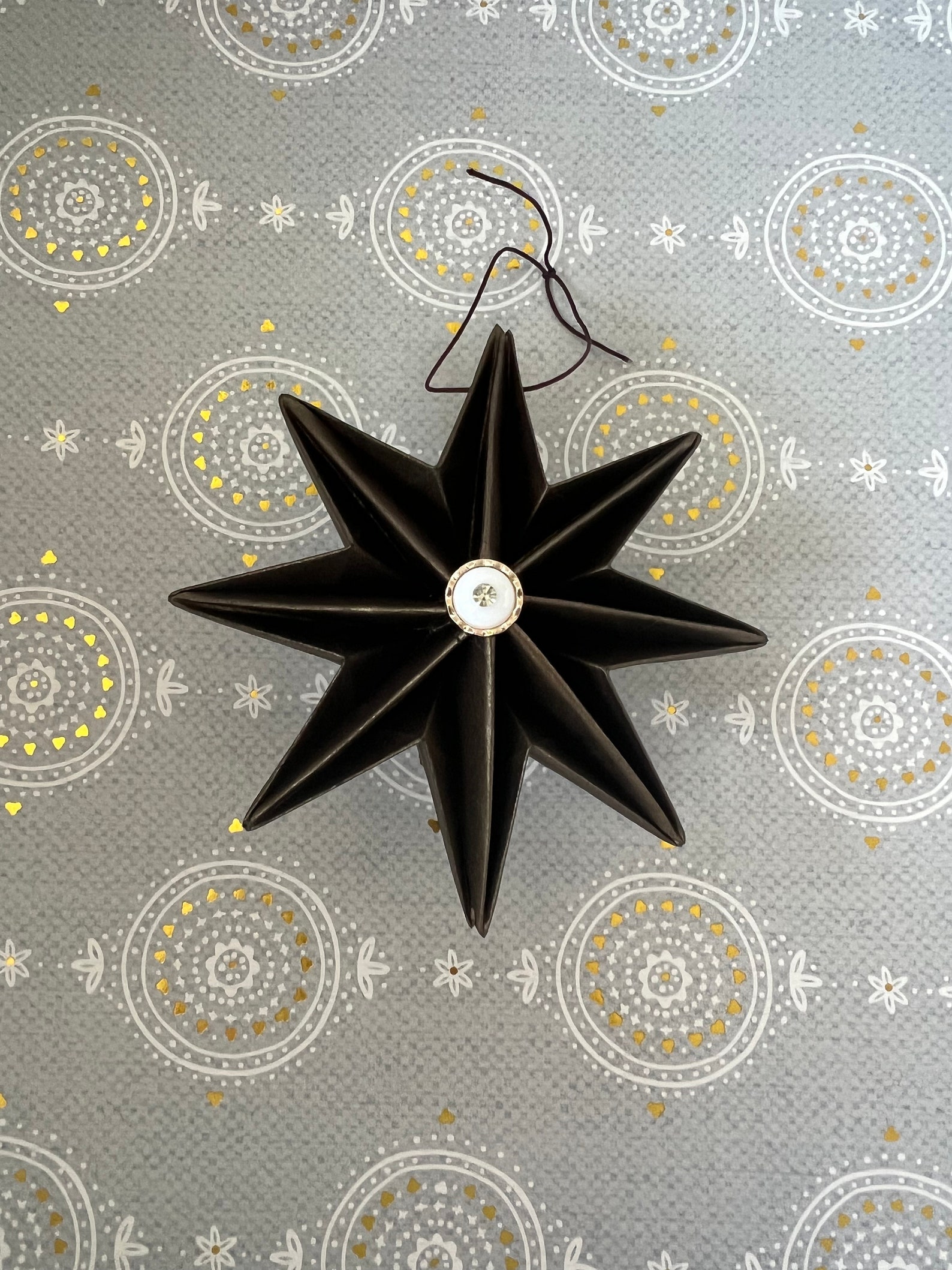 Origami Star Ornament With Rhinestone Buttons for Decorations and All ...