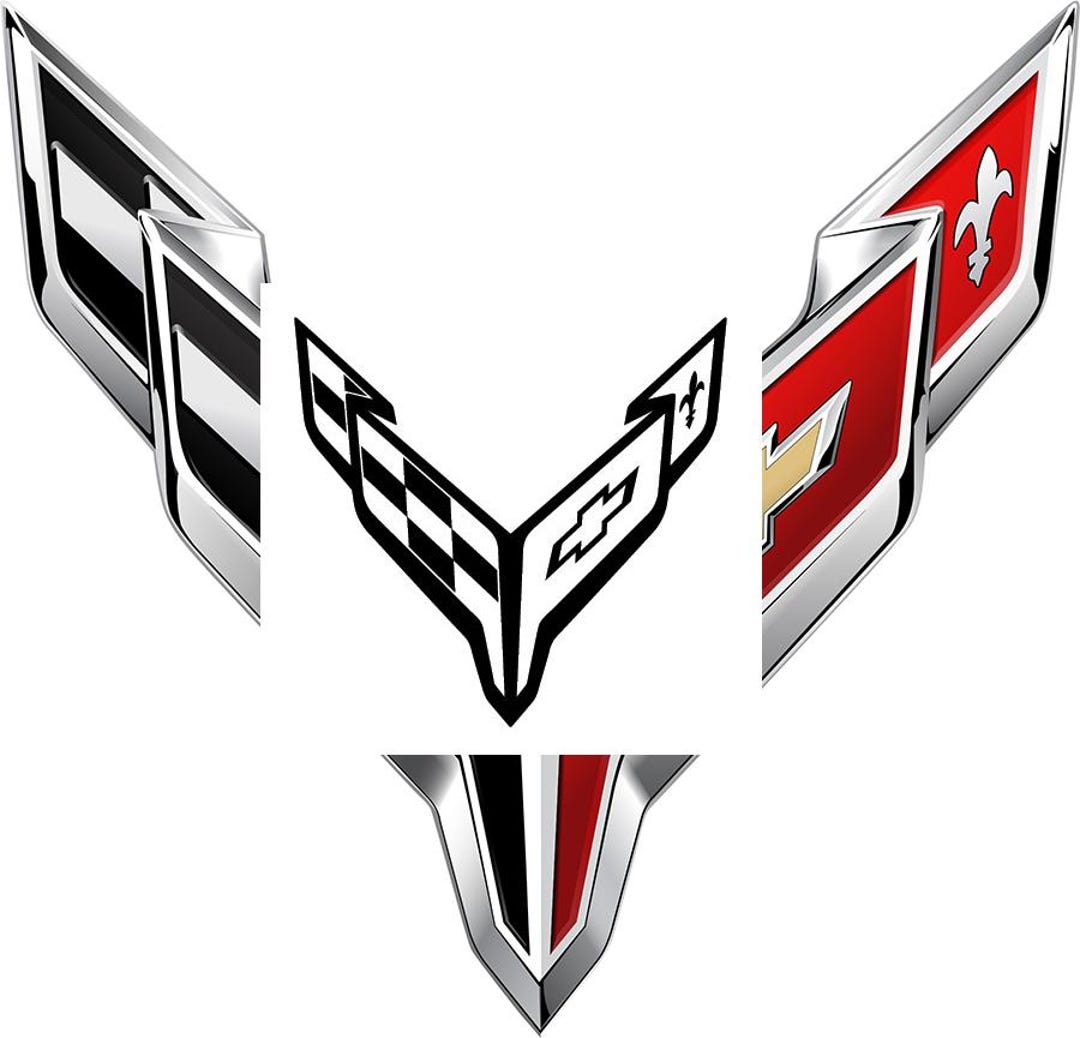 Corvette C8 Crossed Flags Logo in Vector Files, B&W and Color - Etsy Canada