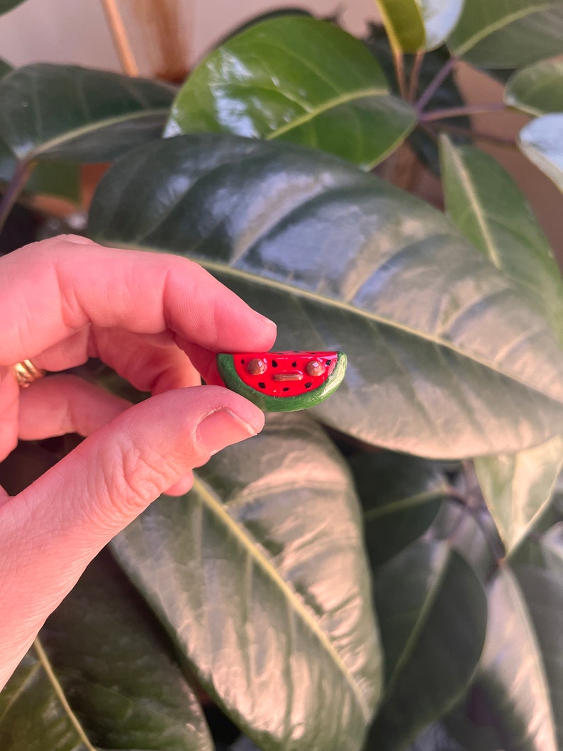 Watermelon Desk Pal and Watermelon Charm, Watermelon Clay Figure ...