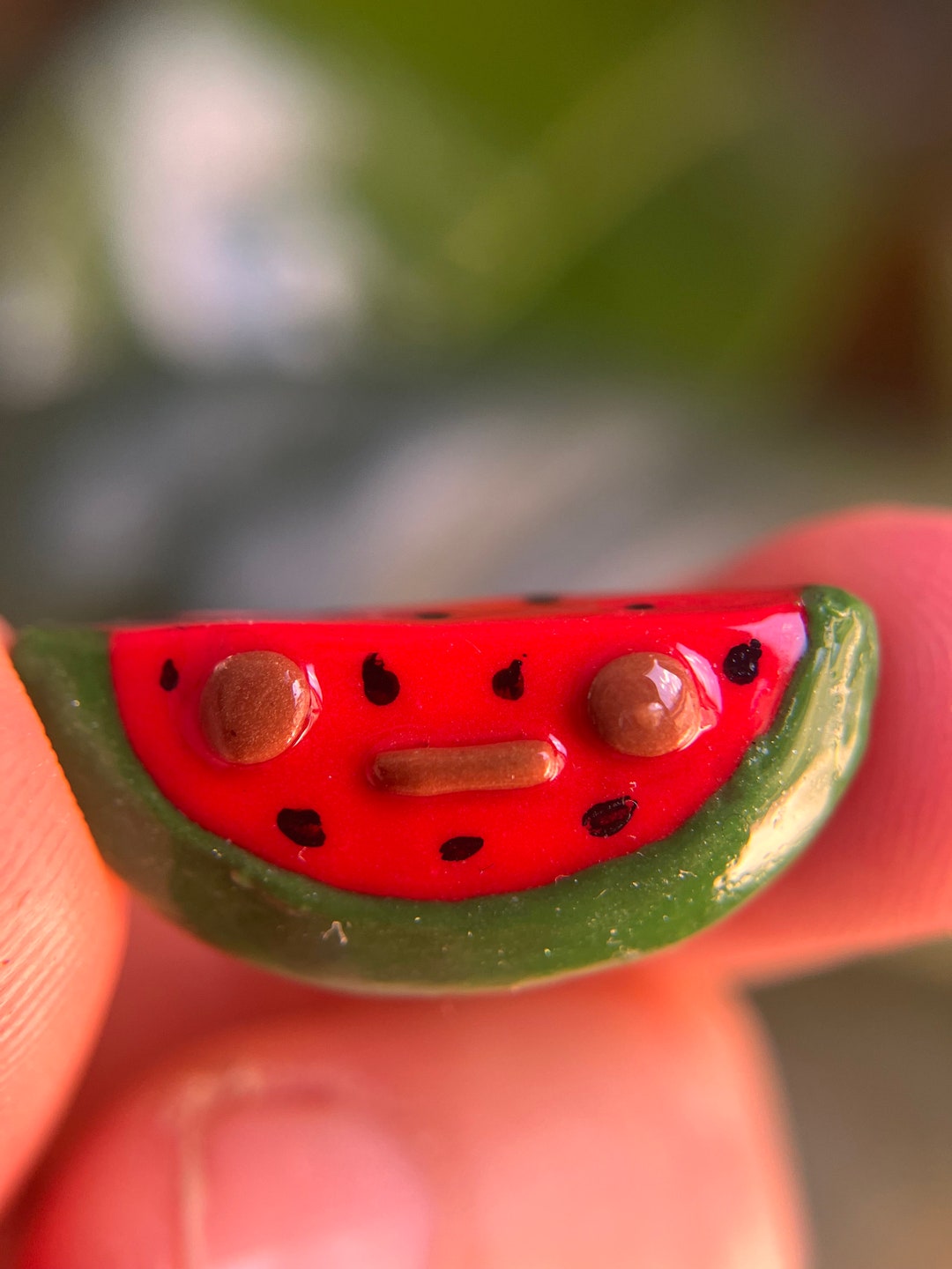 Watermelon Desk Pal and Watermelon Charm, Watermelon Clay Figure ...