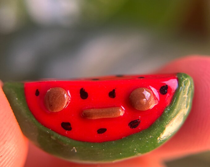 Watermelon Desk Pal and Watermelon Charm, Watermelon Clay Figure ...