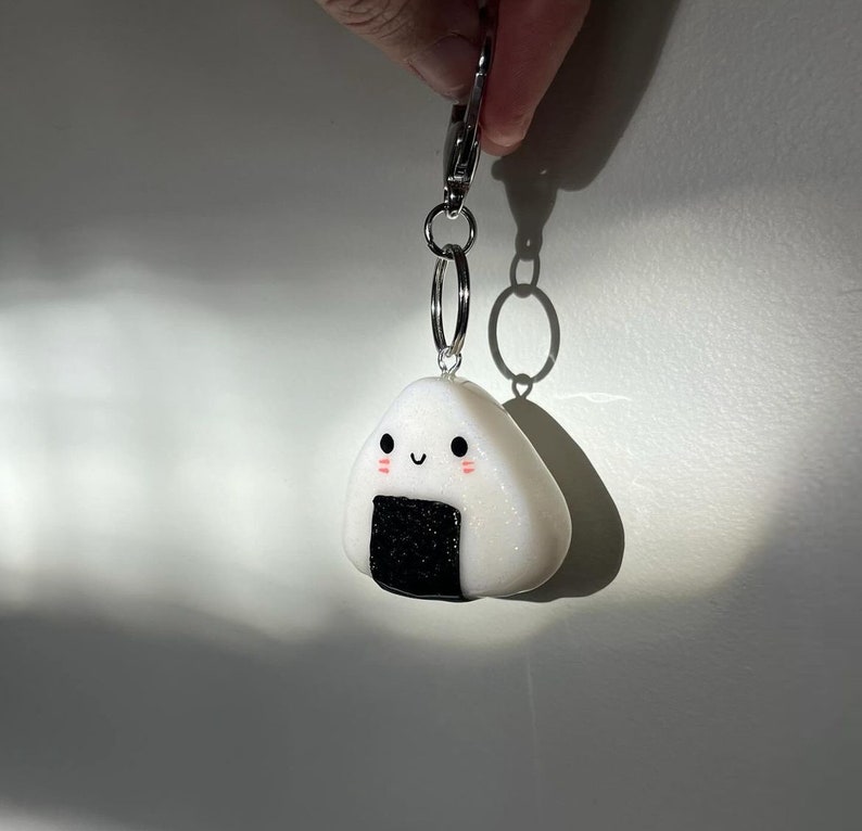 Onigiri Keychain, Cute Onigiri, Cute Keychain, Kawaii Keychain, Kawaii ...