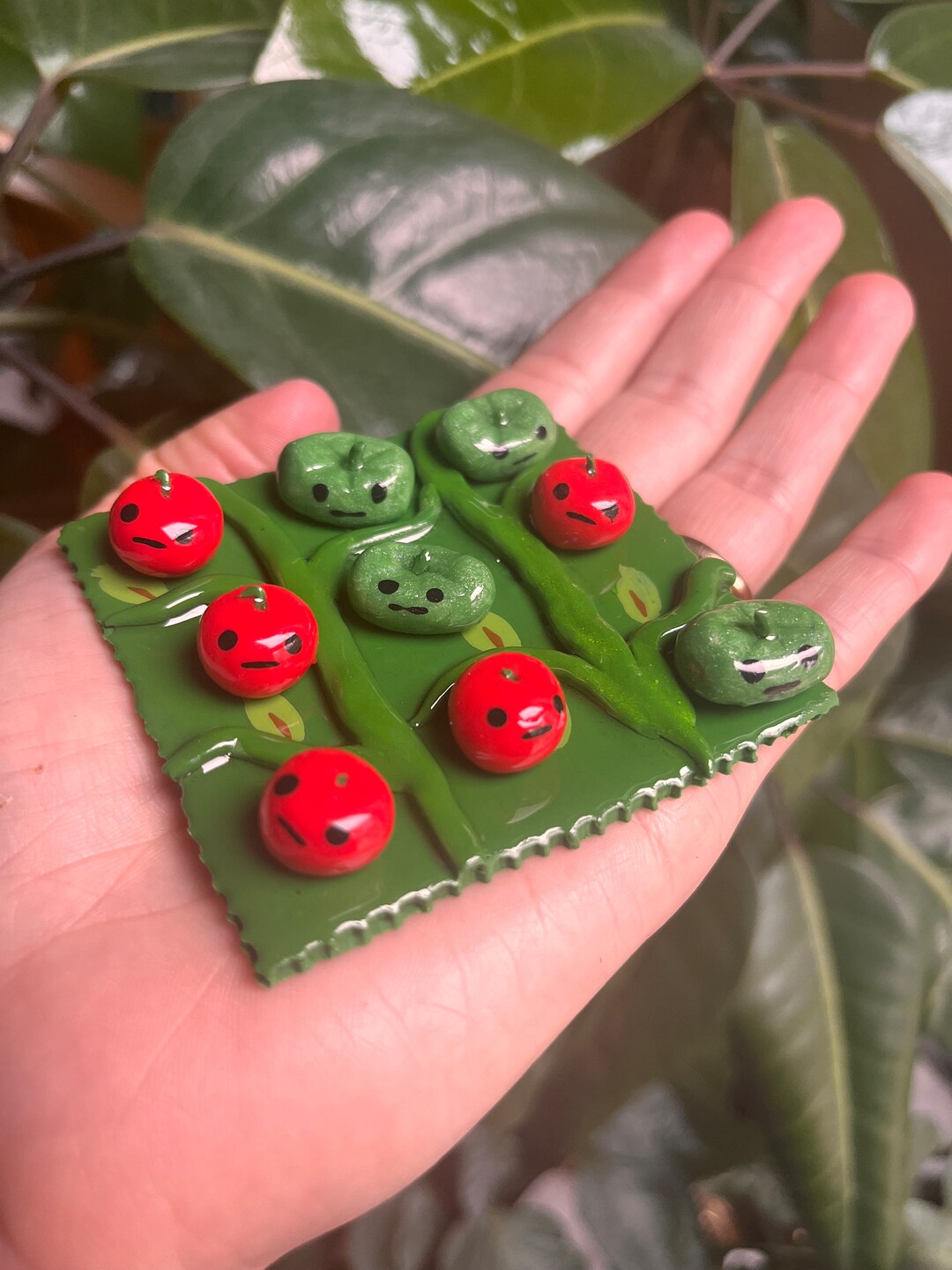 Tomato Desk Tic-tac-toe, Garden Game, Tomato Clay Figure, Kawaii Tomato ...