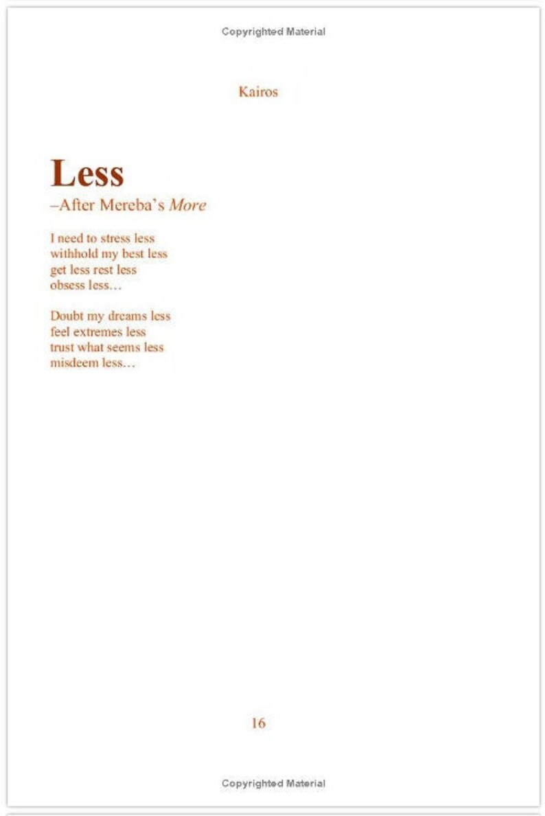Kairos Poetry Book - Etsy