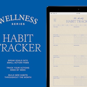 Habit Tracker Productivity Digital Planner Motivation Mindful Journal ...