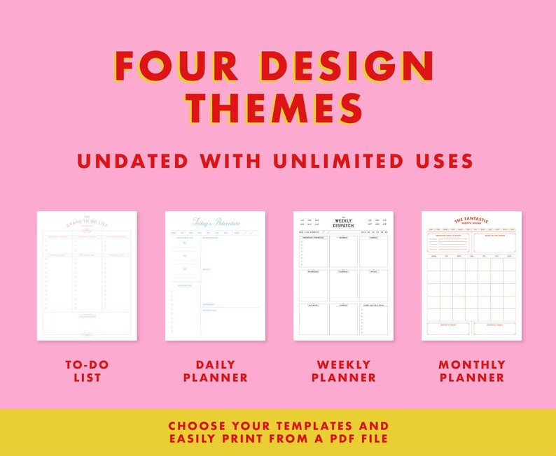 Printable Planner Bundle, Wes Anderson Gift (daily Weekly Monthly to Do ...