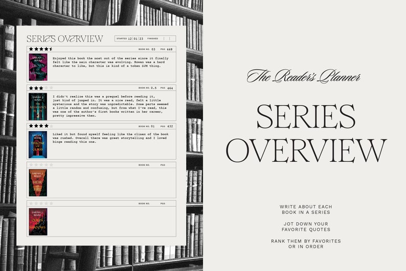 Digital Reading Journal, Book Review Planner for Ipad, Reading Tracker ...