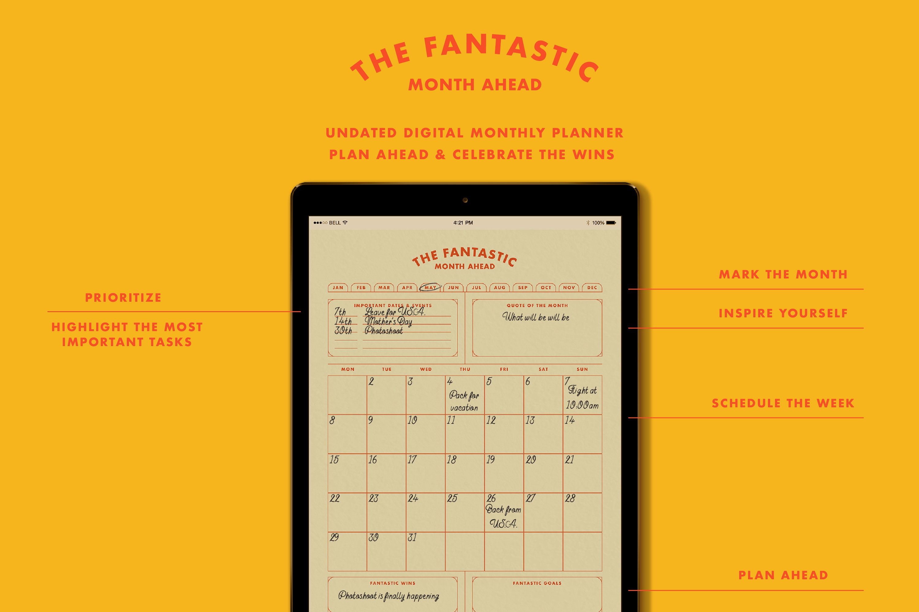 Undated Digital Planner Bundle, Wes Anderson Gift, Productivity ...