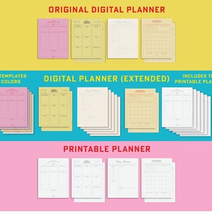 Undated Monthly Digital Planner Productivity Template Daily Planner Wes ...
