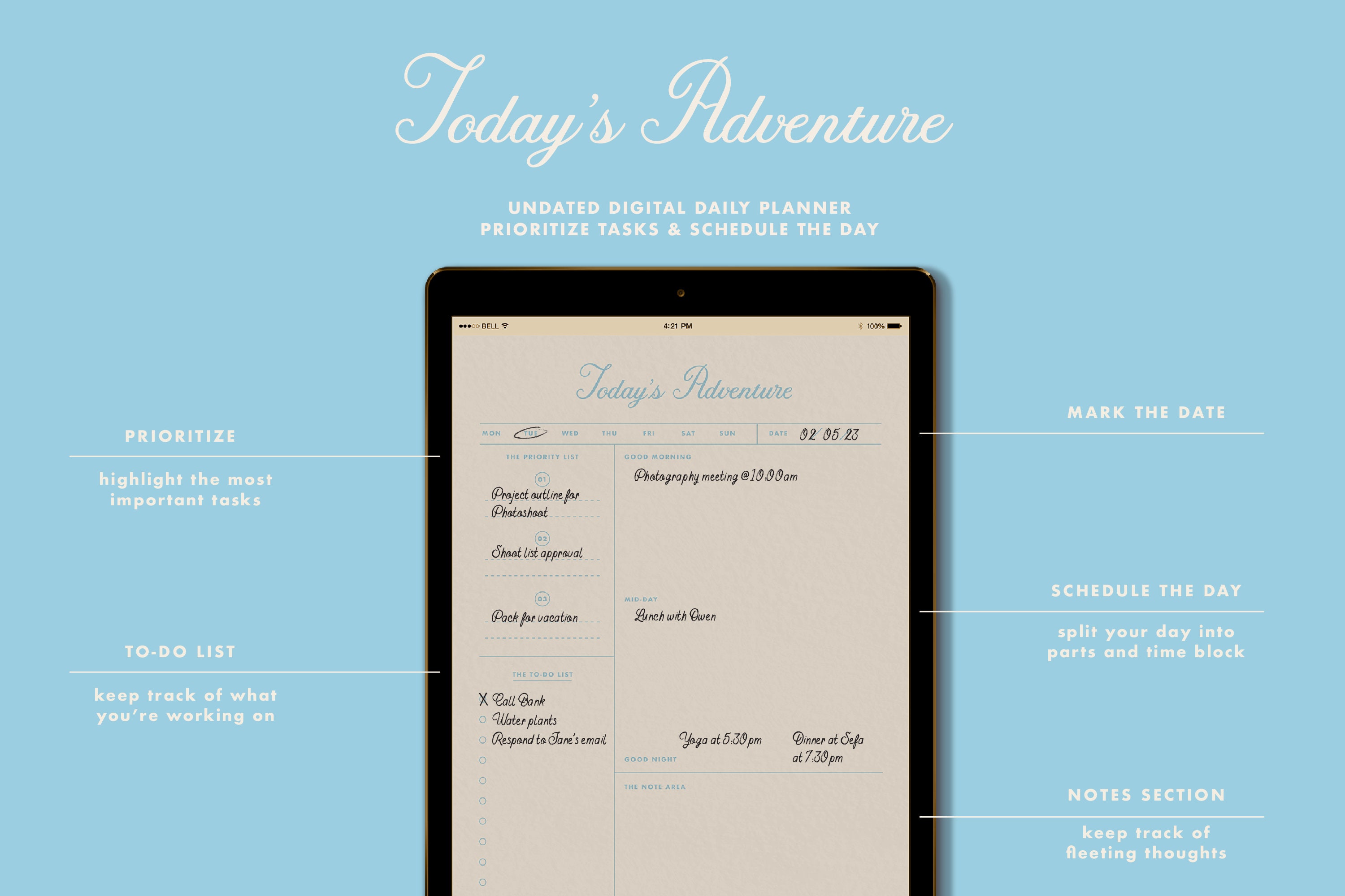 Undated Digital Planner Bundle, Wes Anderson Gift, Productivity ...