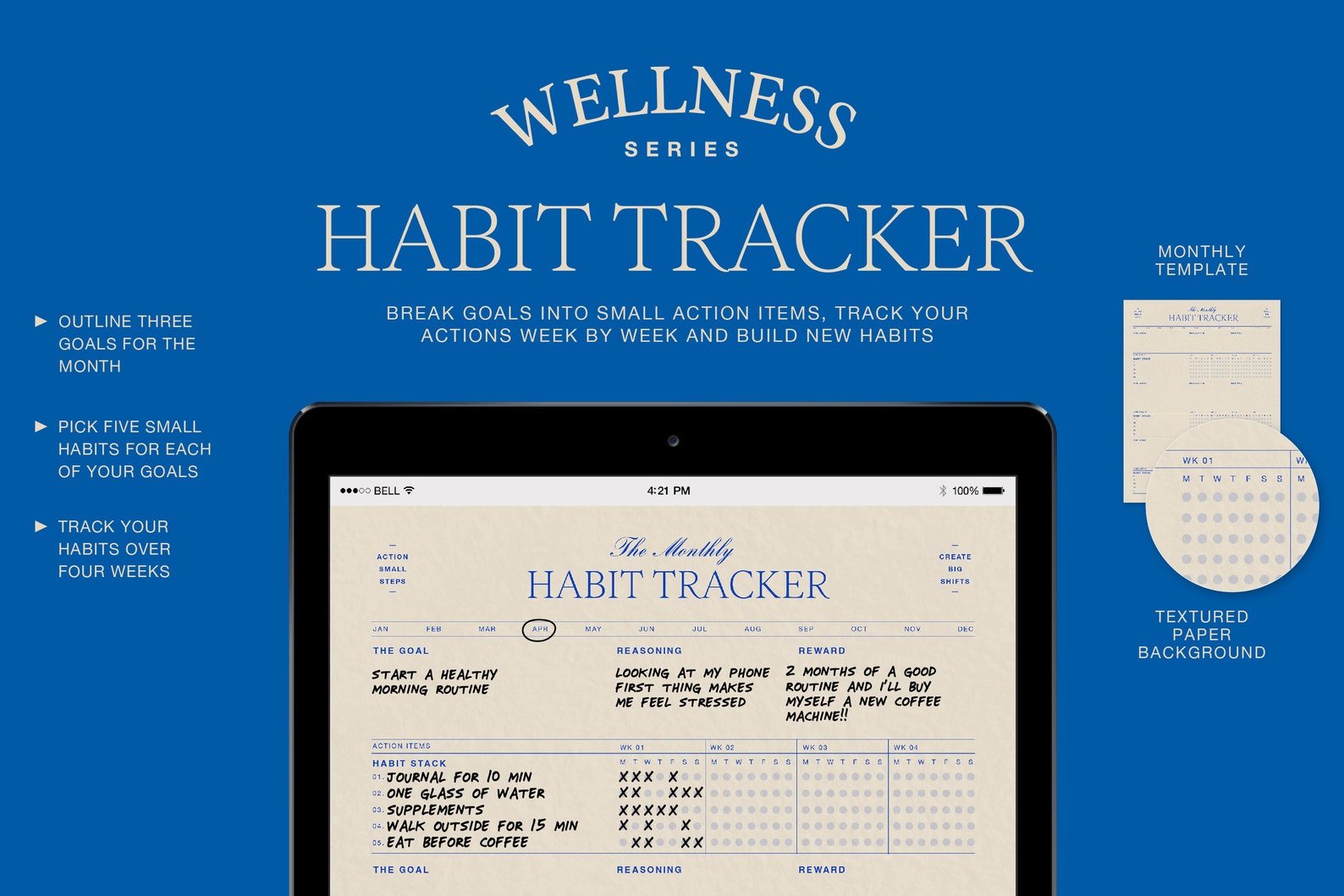 Habit Tracker Productivity Digital Planner Motivation Mindful Journal ...