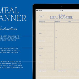 Weekly Meal Planner Digital Planner Meal Prep Productivity Motivation ...