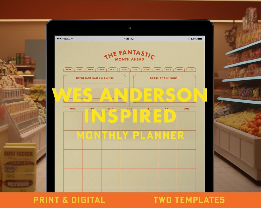 Undated Monthly Digital Planner Productivity Template Daily Planner Wes ...