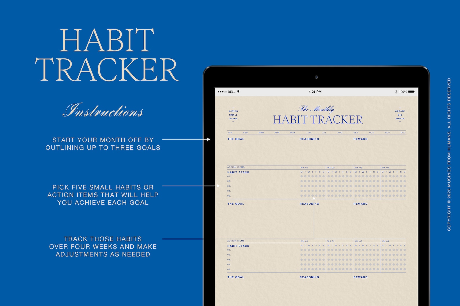 Habit Tracker Productivity Digital Planner Motivation Mindful - Etsy